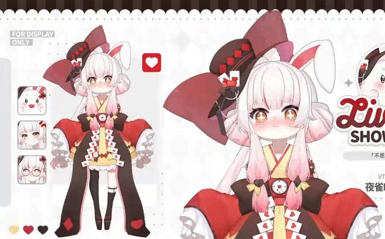 Magic Bunny Vtuber Model | Rigged 2D Live2d Avatar - Etsy
