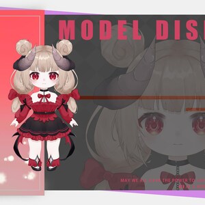 Chibi Dark Demon - modèle Vtuber live2d/usage commercial/prêt à l ...