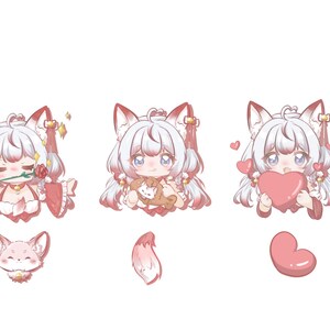 Fox Chibi Vtuber UI Collection - Avatar, Stickers, Merchandise - Etsy
