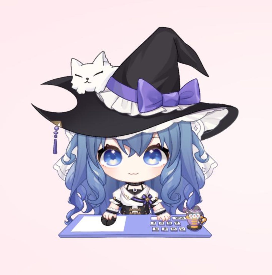 Magic Girl Virtual Desktop Pet | Super Cute! Vtuber Asset! Chibi! - Etsy