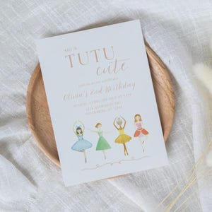 Tutu Cute Invite - Ballerina Party - Cute Second Birthday - Editable in ...