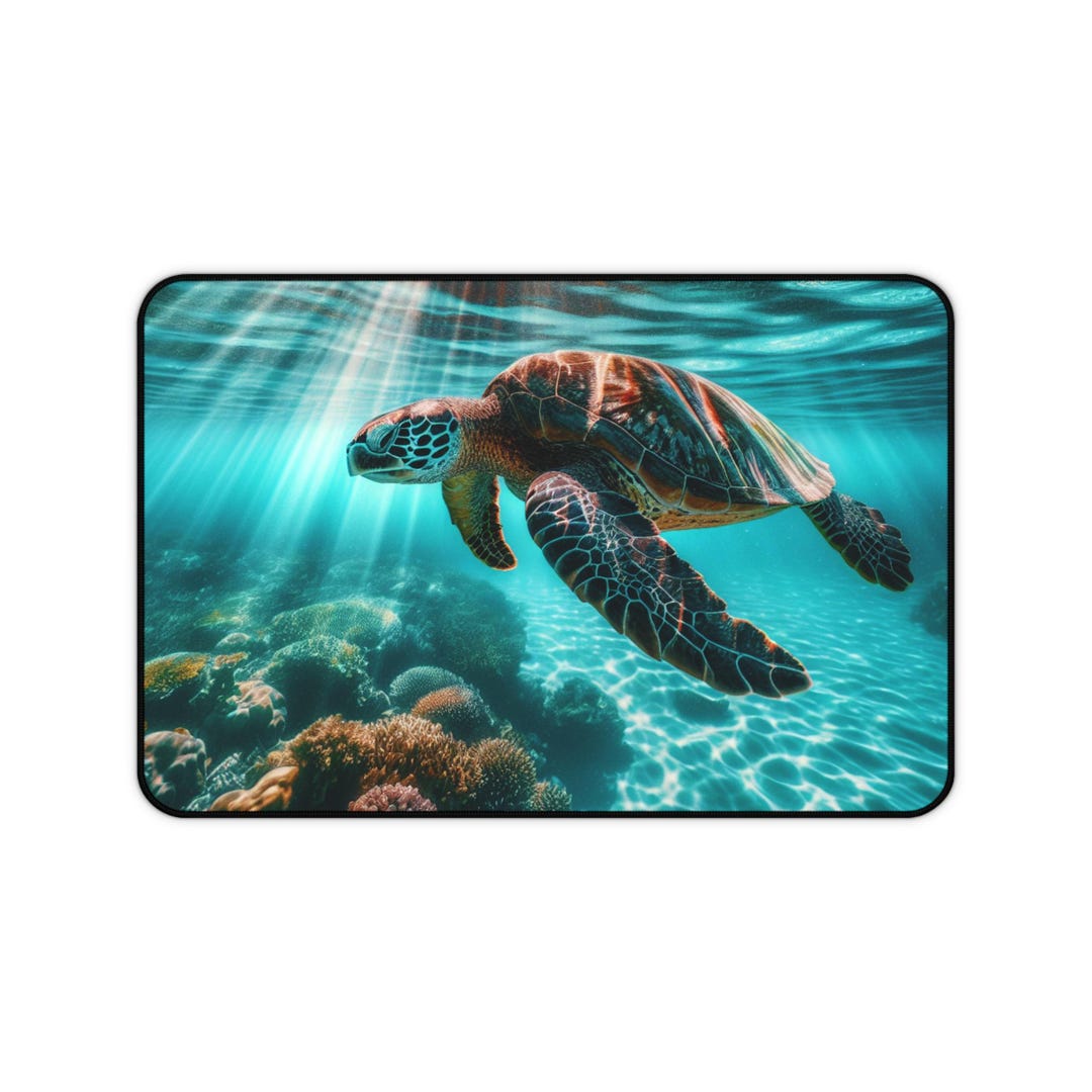 Sturdy Sea Turtle Desk Accessory Desk Mat/ Mouse Pad - Etsy