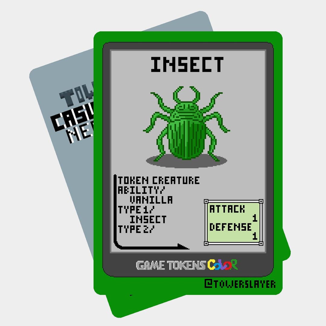 5 Insect Tokens (green) - Game Tokens Color - Magic the Gathering - Etsy