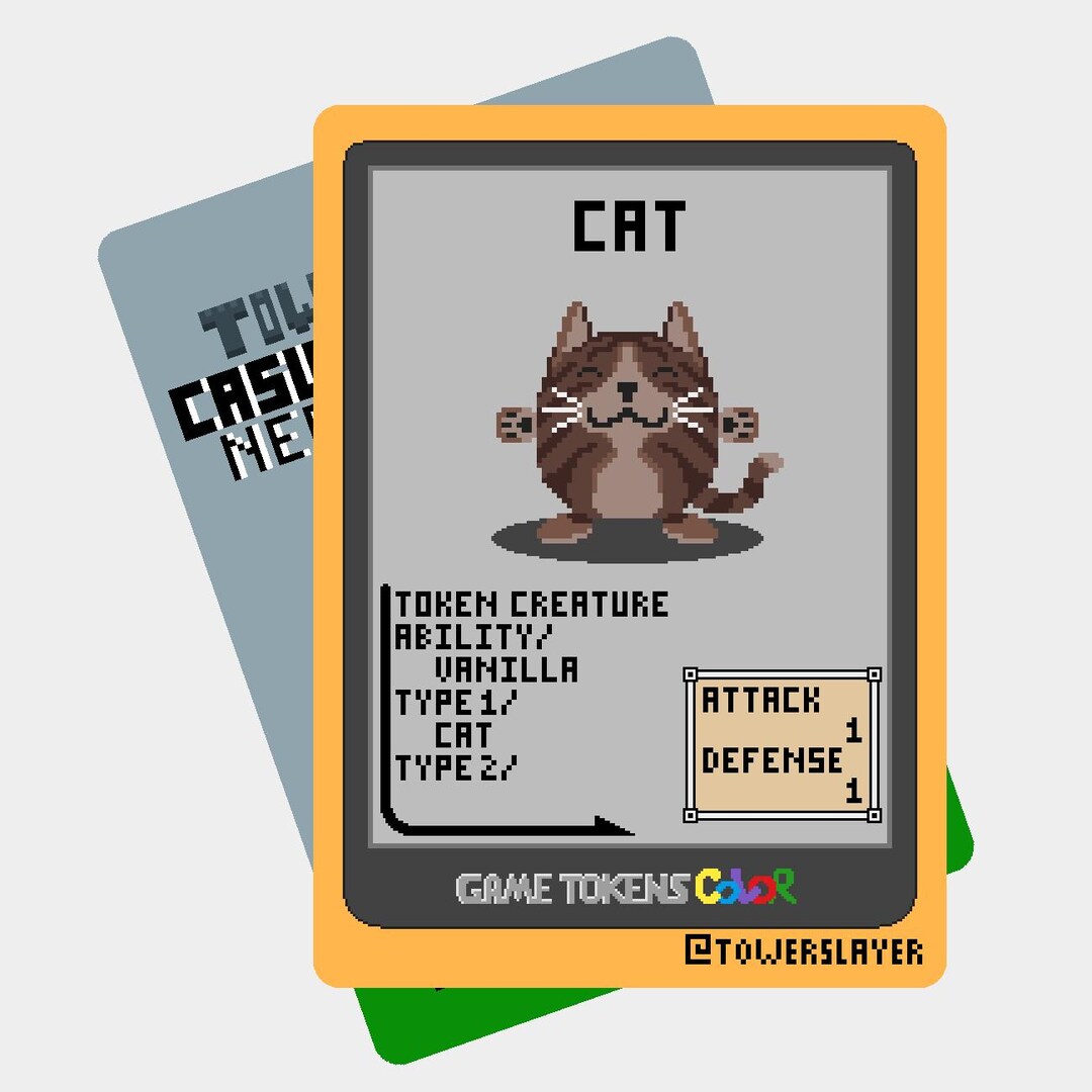 5 Cat Tokens - Game Tokens Color - Magic the Gathering - Etsy