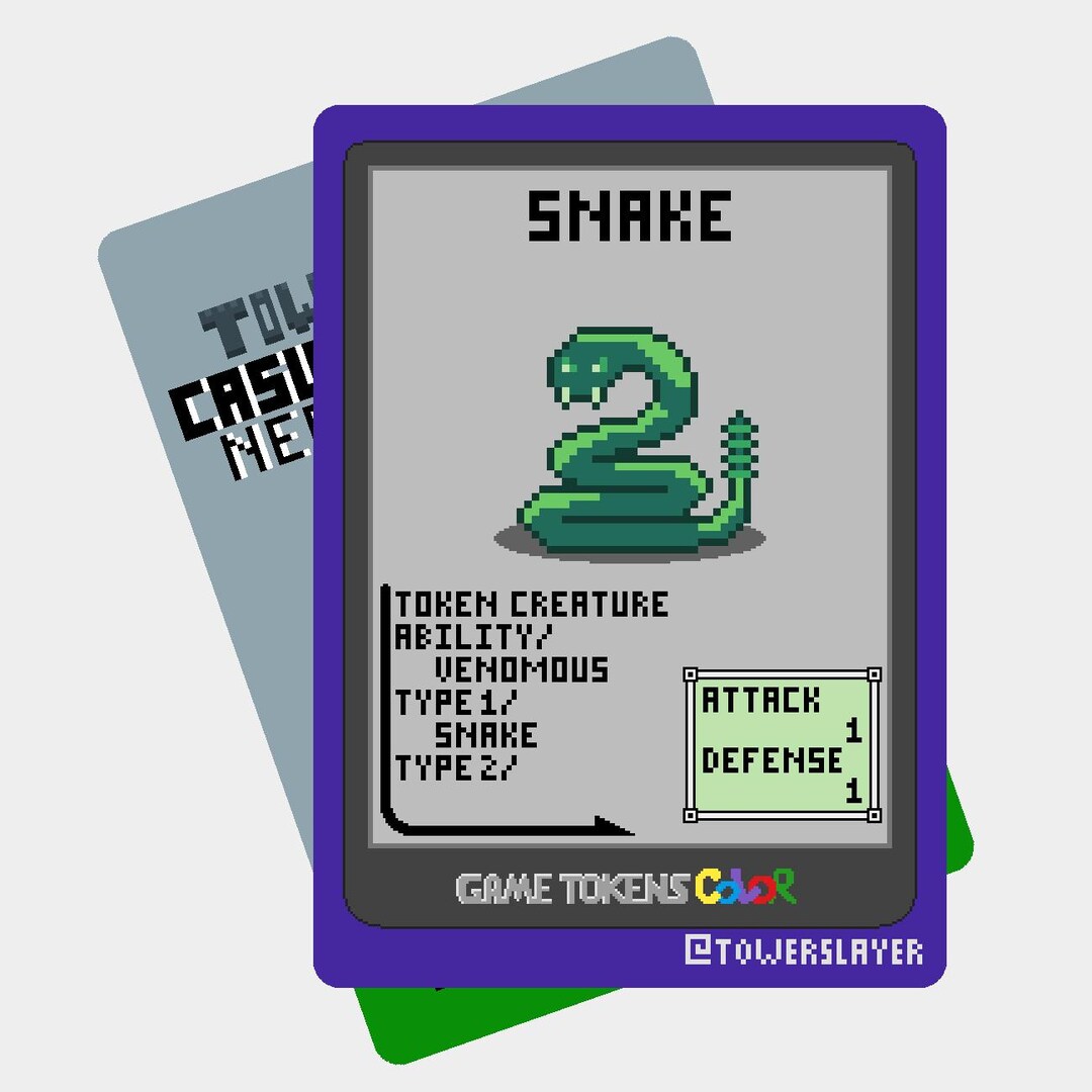 5 Snake Tokens - Game Tokens Color - Magic the Gathering - Etsy