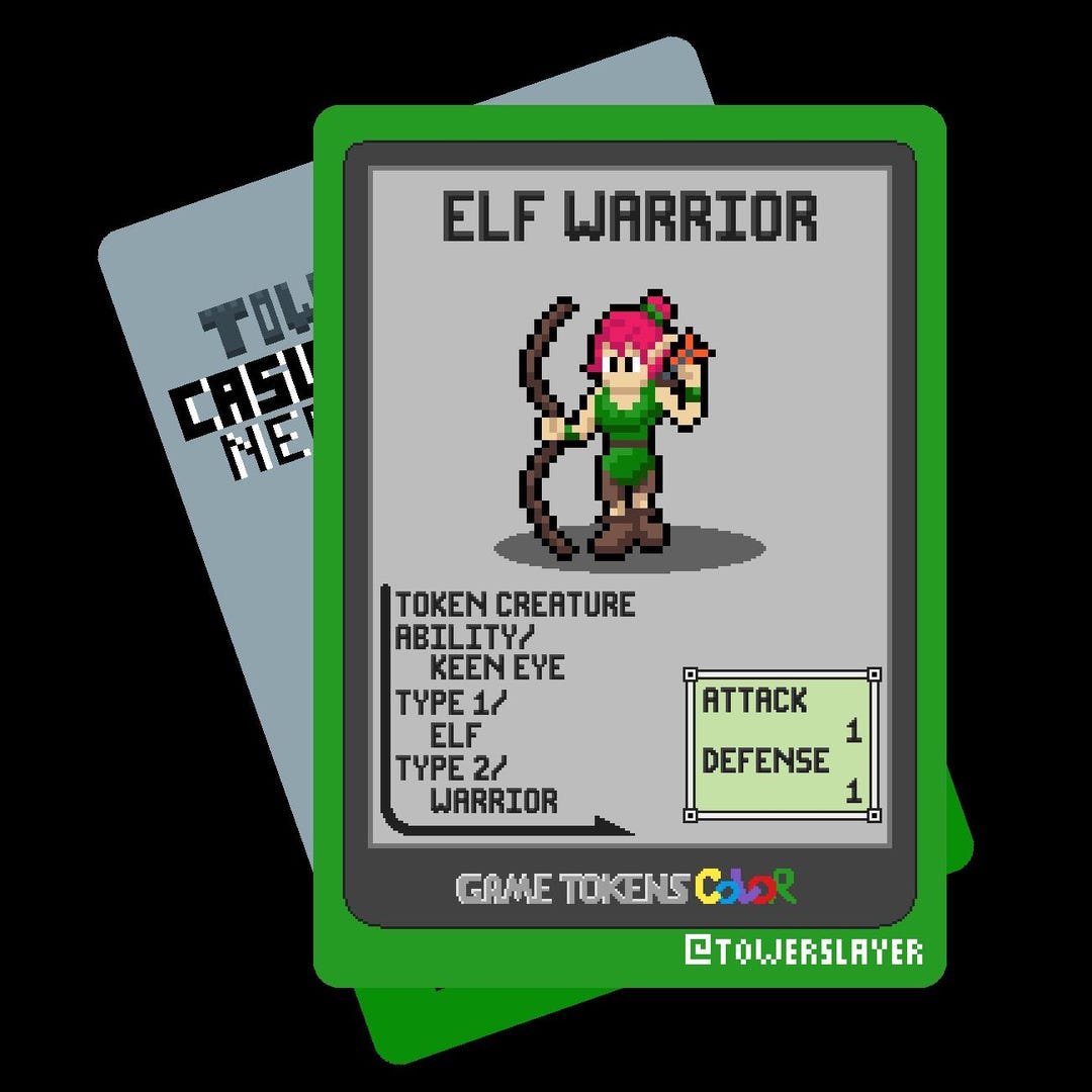 5 Elf Warrior Tokens - Game Tokens Color - Magic the Gathering - Etsy