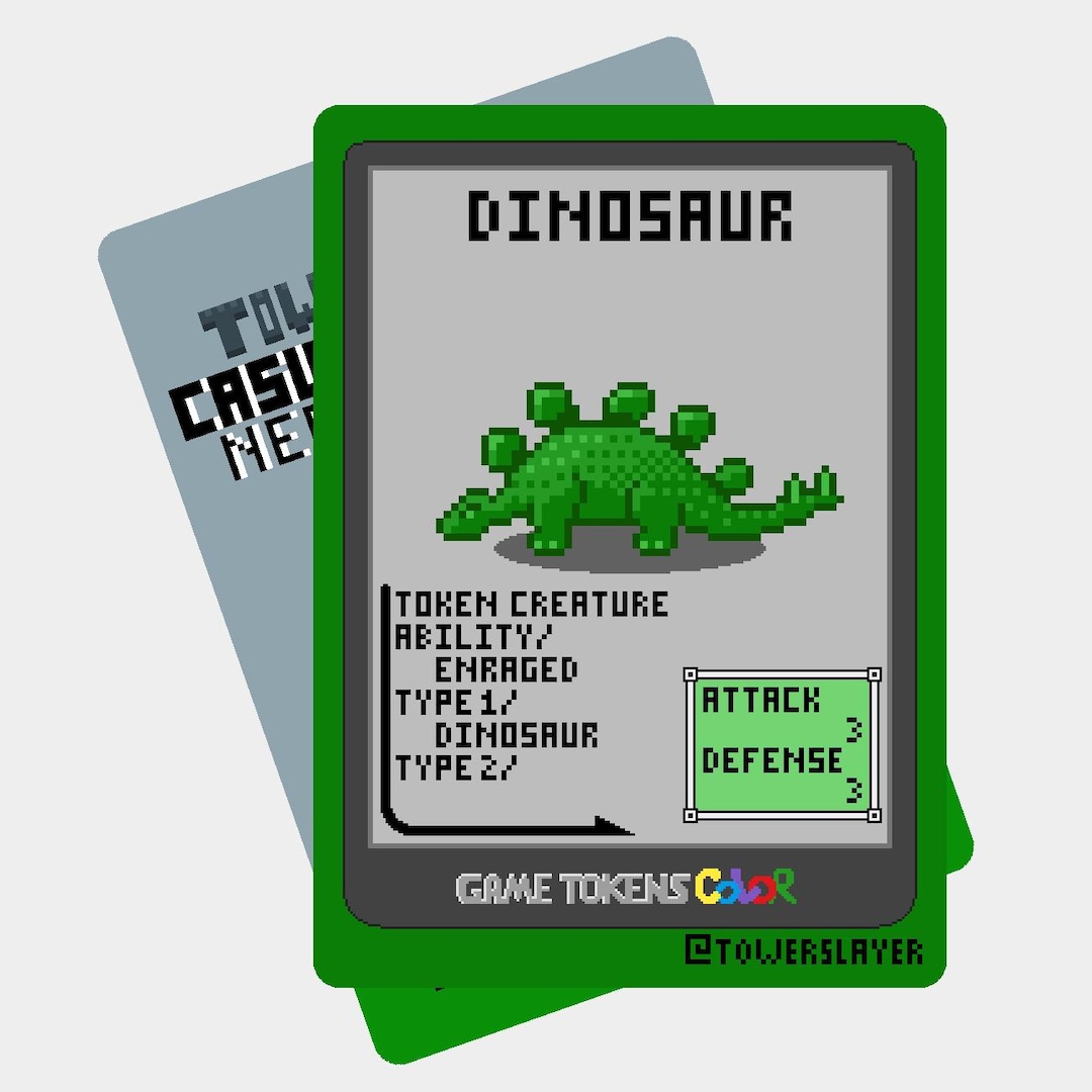 5 Dinosaur Tokens - Game Tokens Color - Magic the Gathering - Etsy