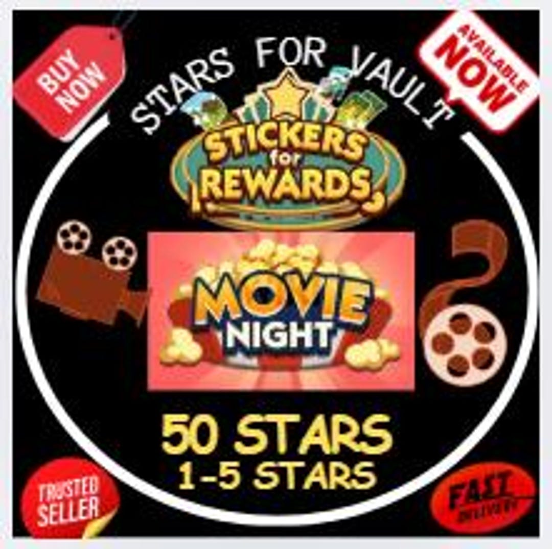 Mono Go Stickers | Movie Night | Stars for Vault | 50 Stars per Order ...