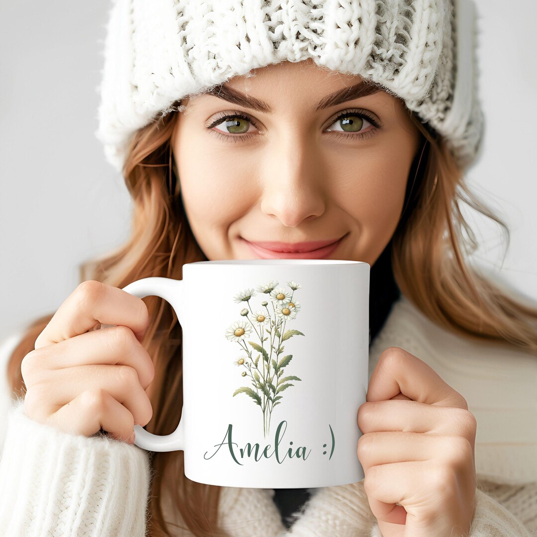 Custom April Birth Flower Mug, Plant Mom Mug, Birth Month Flower Mug ...