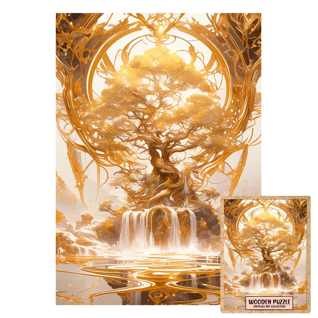 Elegant Kintsugi Puzzle | Handmade Wooden Jigsaw Inspired by Japanese ...