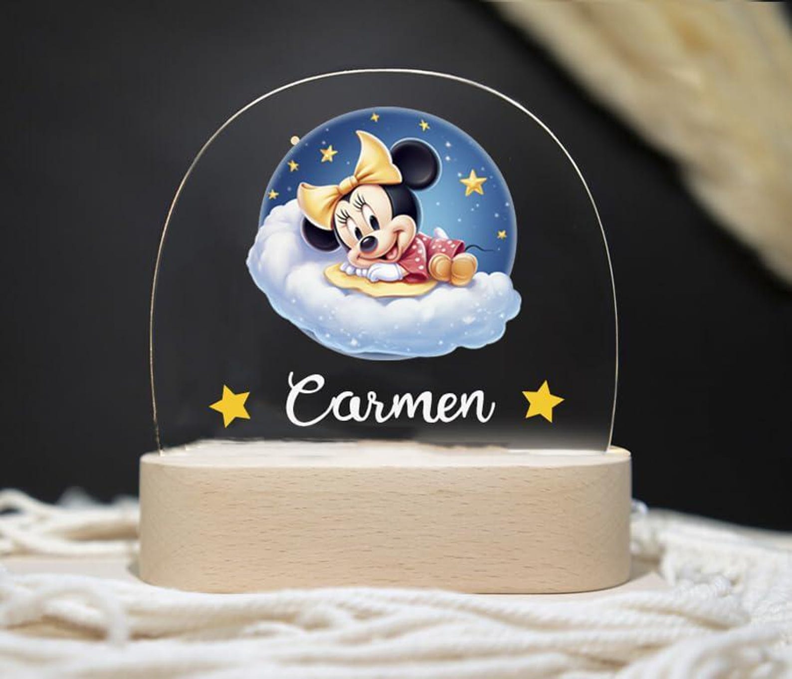 Personalized Mickey Cute Mouse Night Light - Lamp for Kids With Name ...