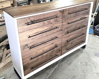 Hand Crafted 5 Foot 42"tall 10 Drawer Modern Industrial Dresser With ...