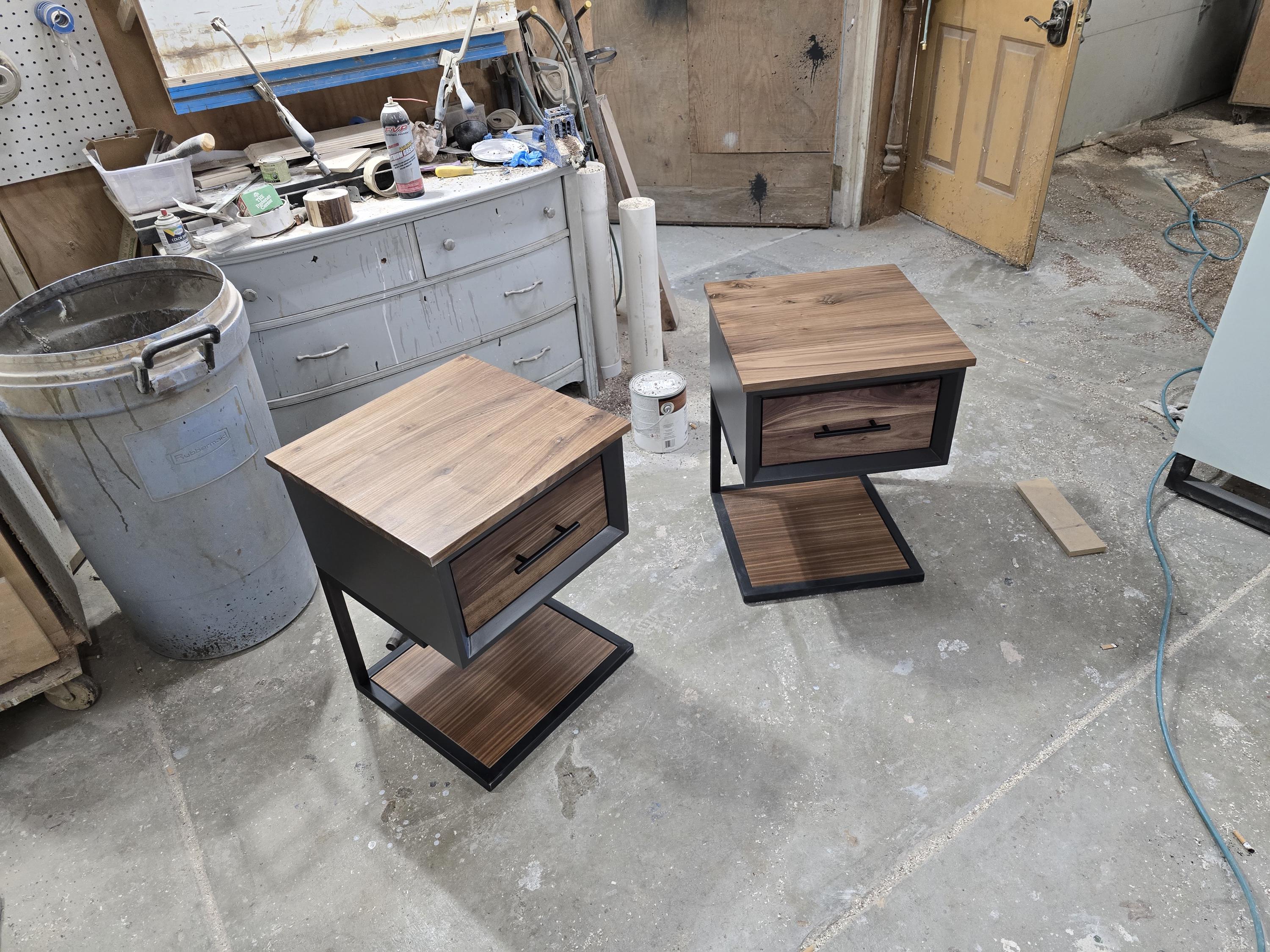 Handcrafted 16x16 Single Drawer Modern Nightstands in Black With Real ...