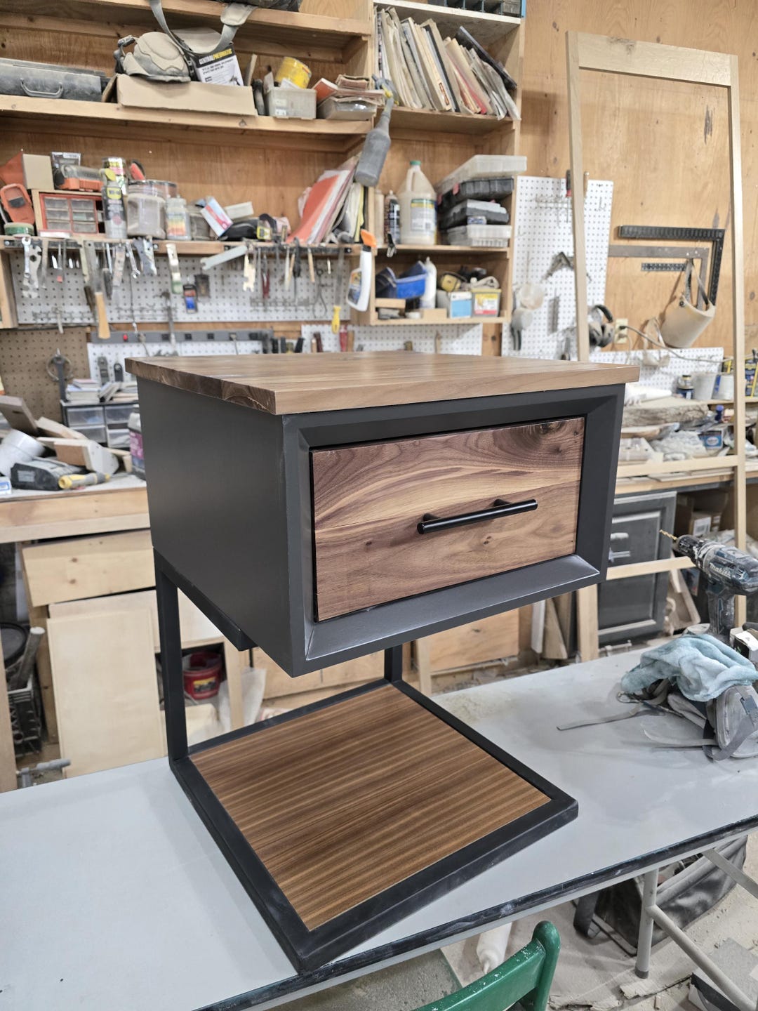 Handcrafted 16x16 Single Drawer Modern Nightstands in Black With Real ...