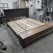 Platform Bed With Built in Bench With Storage. Walnut Tops and Fronts ...