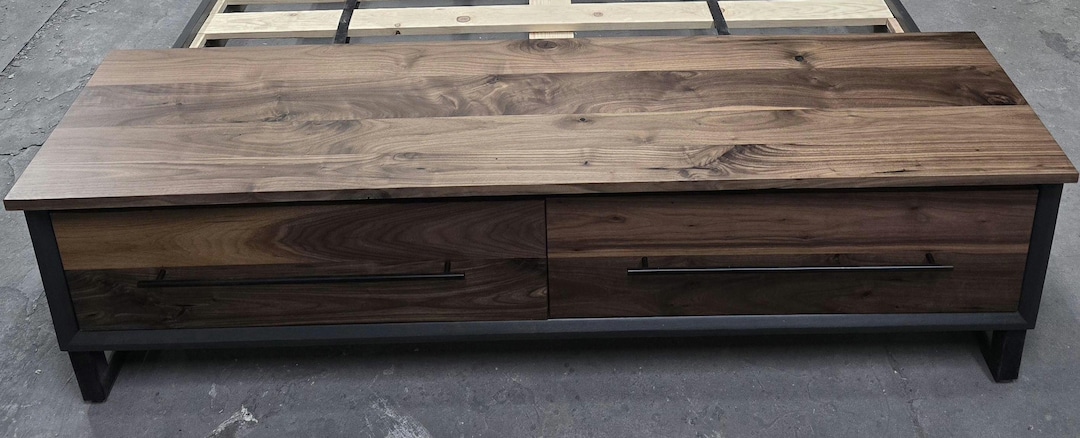 Handcrafted to Order. Footboard Bench With Storage Dark Grey With ...