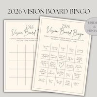 Vision Board Bingo Card 2025, New Year Goal Setting Resolution, Bingo ...