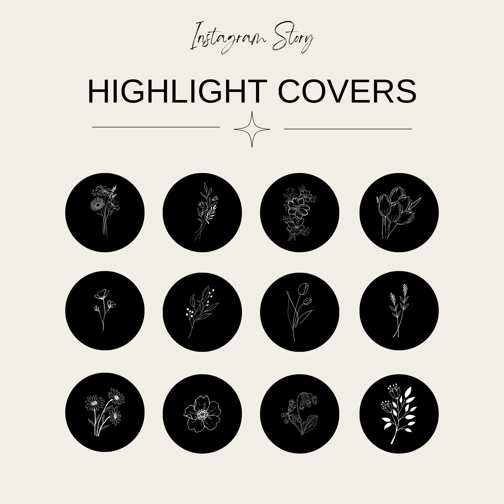 Botanical Instagram Highlight Covers, Minimalist Floral Icons, IG ...