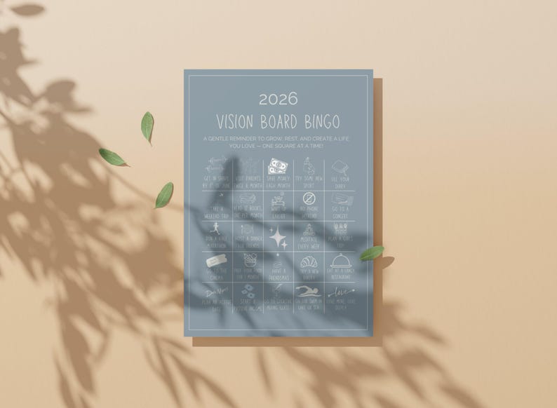2026 Vision Board Bingo Digital Vision Board Printable Vision Board New ...