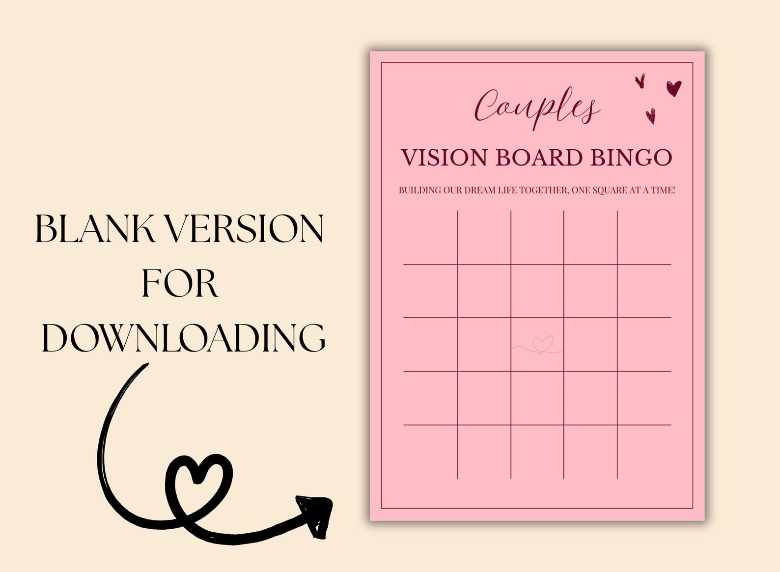 2026 Couples Vision Board Bingo Template Relationship Goals Bingo ...