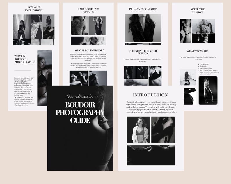 Boudoir Photography Client Guide Canva | 15-page Boudoir Welcome Guide ...