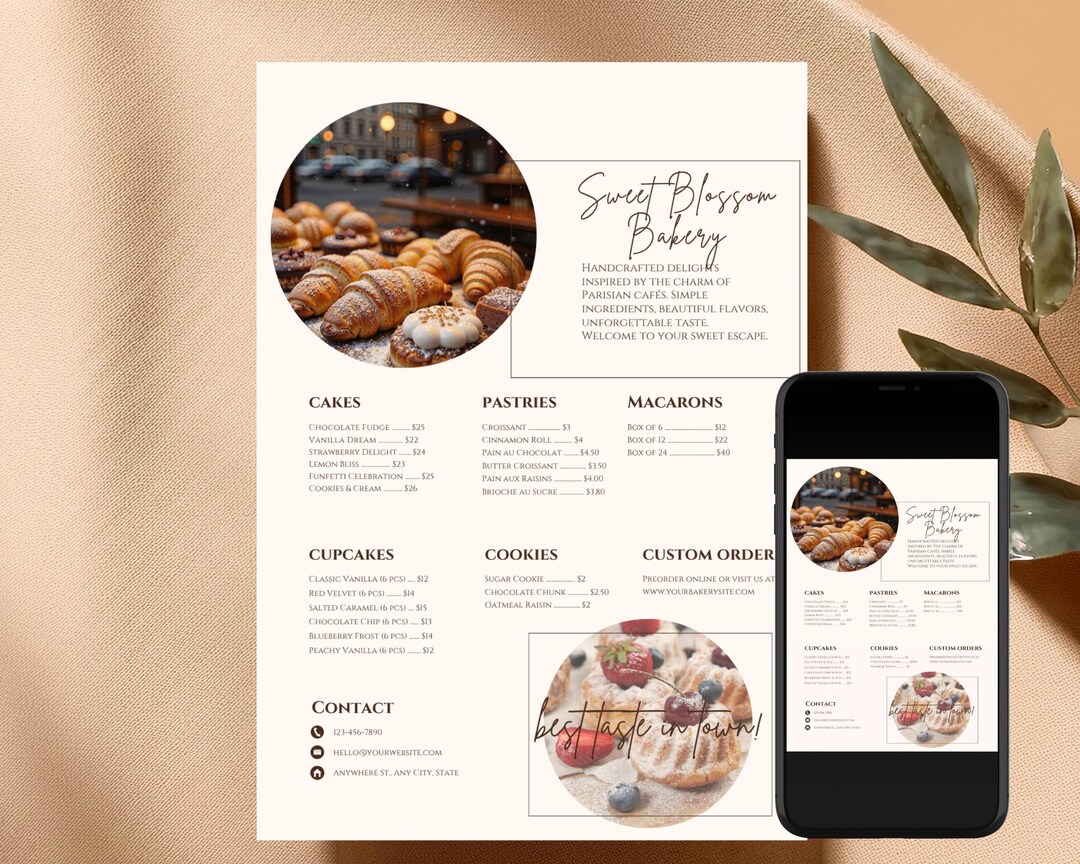 Editable Bakery Pricing Guide Template Cake Business Price List Cookie ...