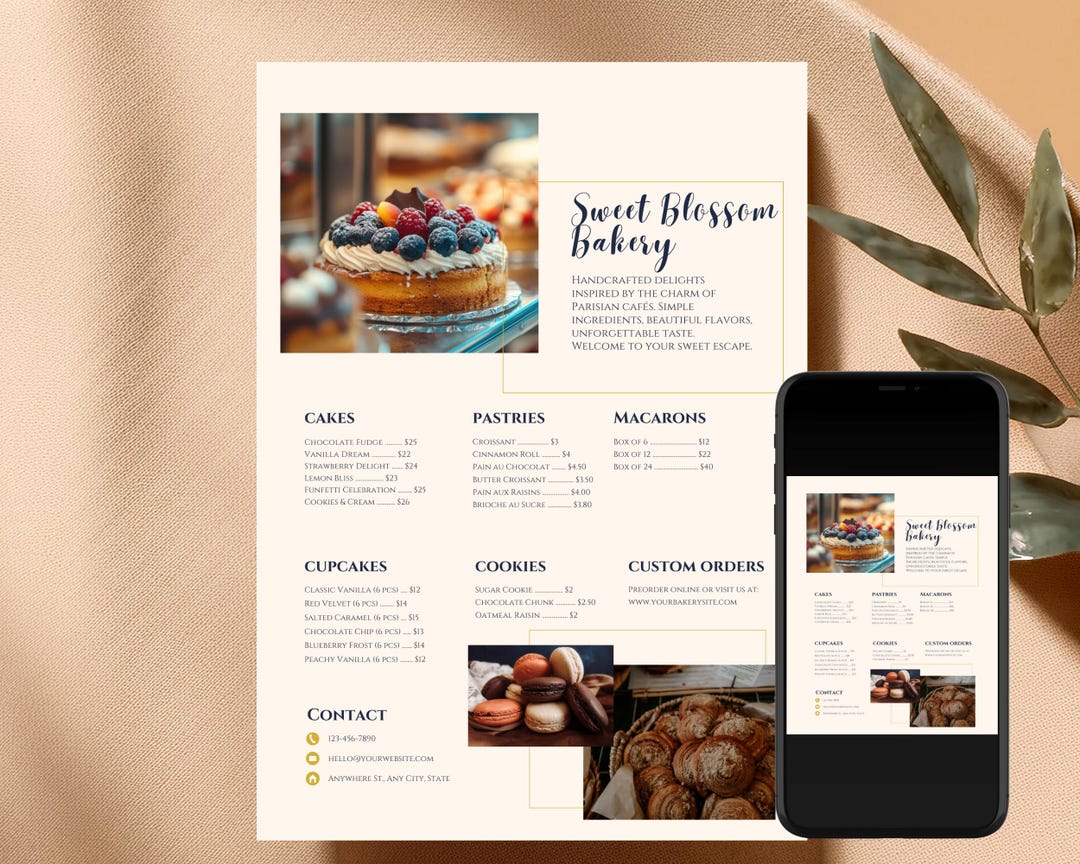 Editable Bakery Pricing Guide Template Cookie Price List Bakery Price ...