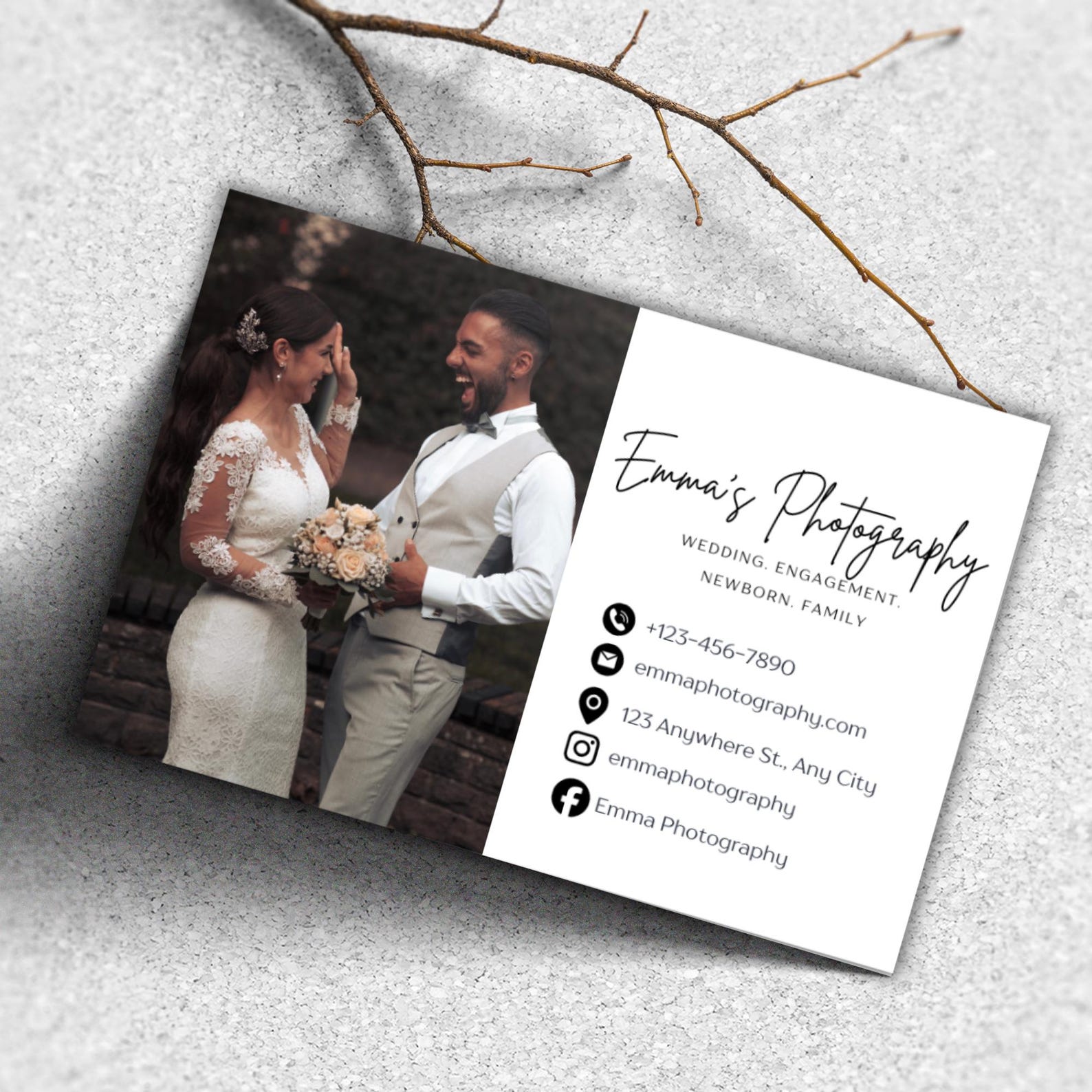 Minimalist Photographer Business Card Template Photography Gift Card ...