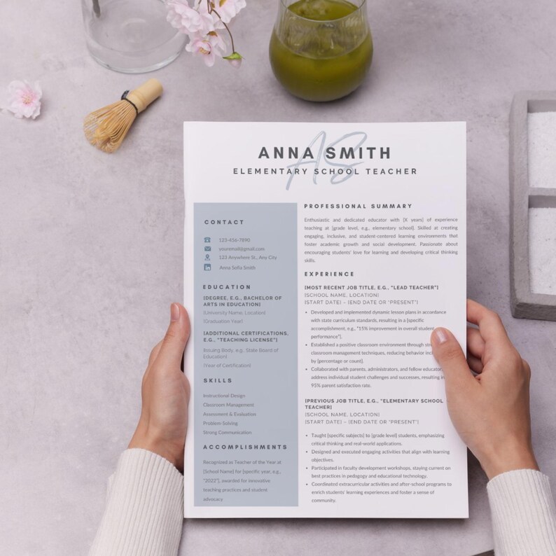 Teacher Resume Template Canva 3-page Resume Cover Letter References ...