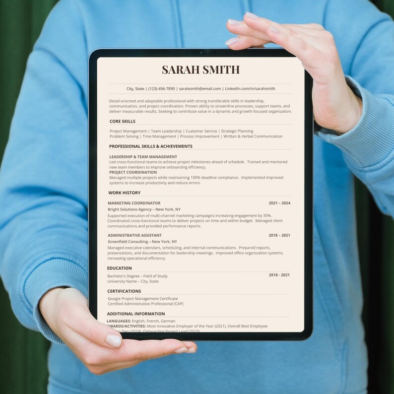 Functional Resume Template ATS Friendly Resume Template Functional ...
