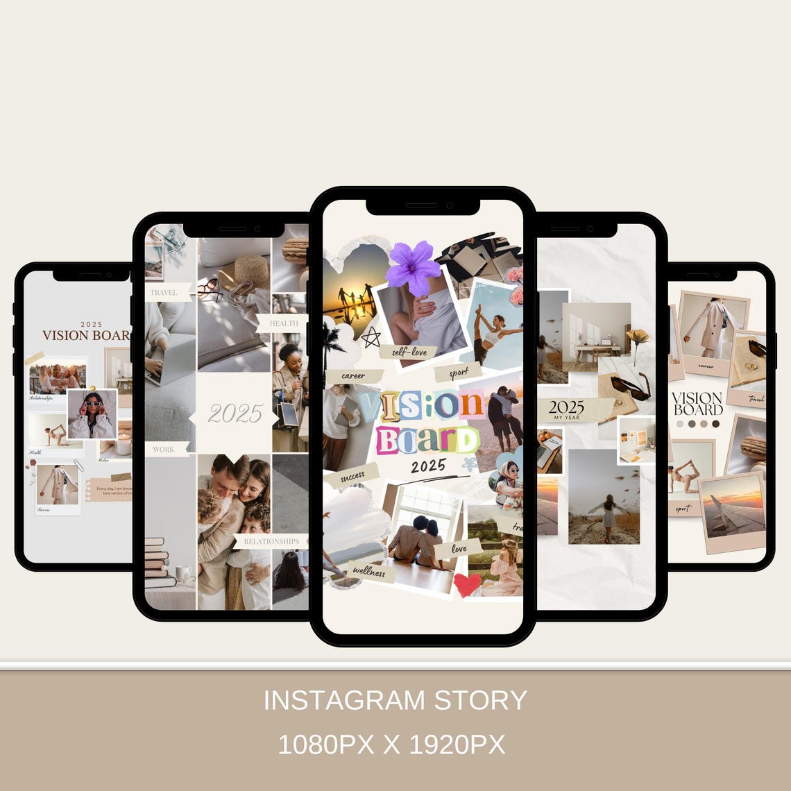 2026 Vision Board Template Canva Vision Board Template Website Vision ...
