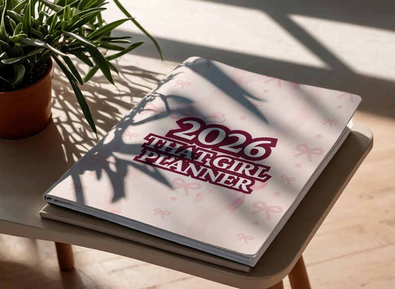 2026 That Girl Planner Soft Pink Digital Planner A4 Canva Editable ...