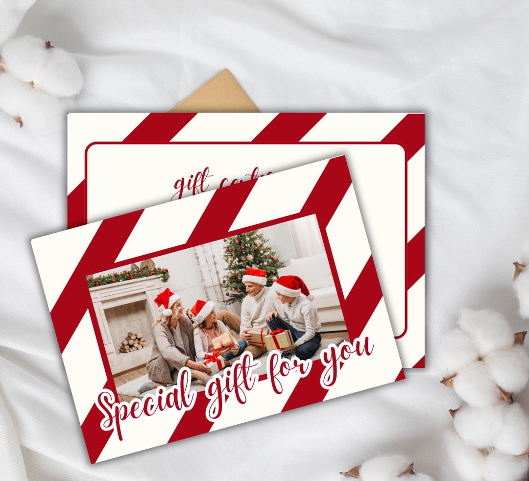 Christmas Photography Gift Card Template: Editable Canva Design ...