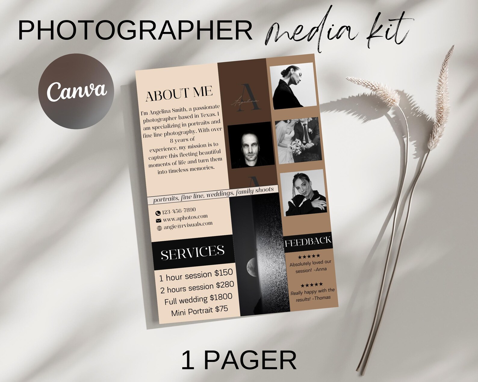 Media Kit Template Canva Rate Sheet Template Instagram Media Kit ...