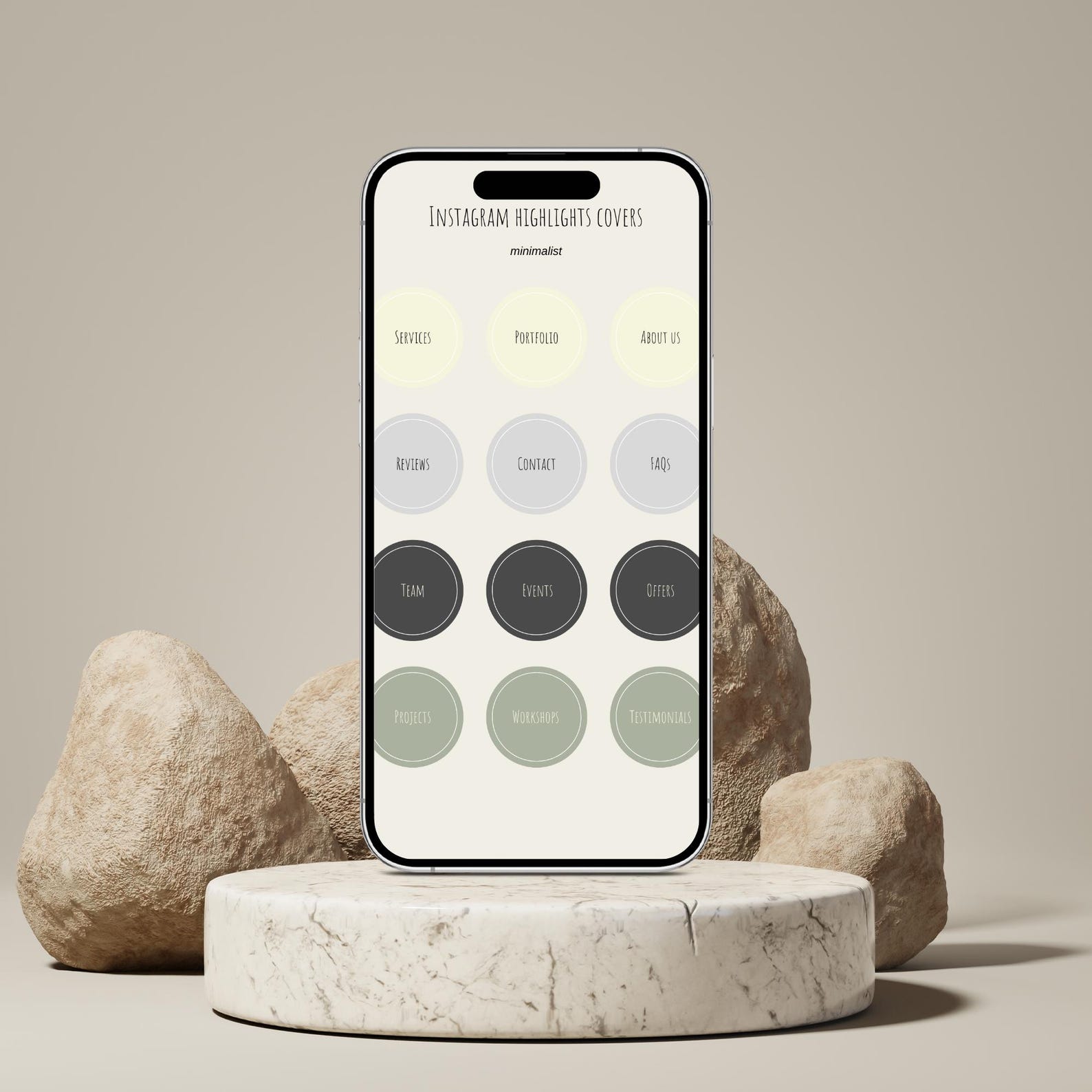 Minimalist Instagram Highlight Covers: Neutral Business Story Icons ...