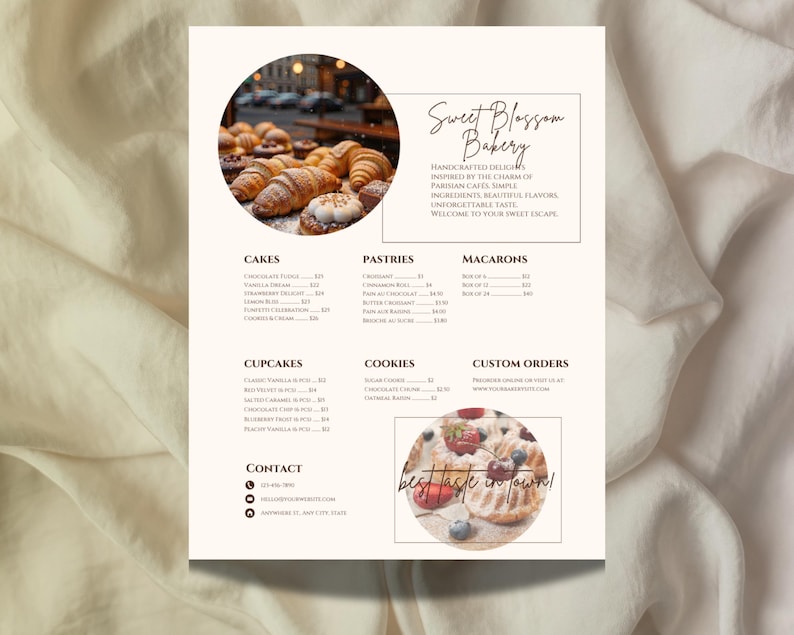 Editable Bakery Pricing Guide Template Cake Business Price List Cookie ...