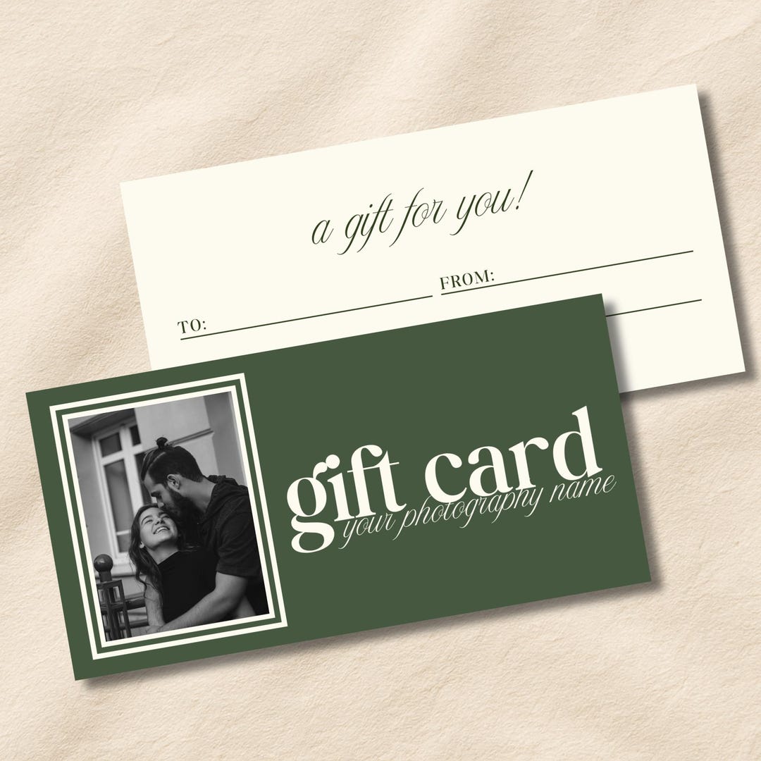 Photography Gift Card Template, Photography Gift Card, Editable Gift ...