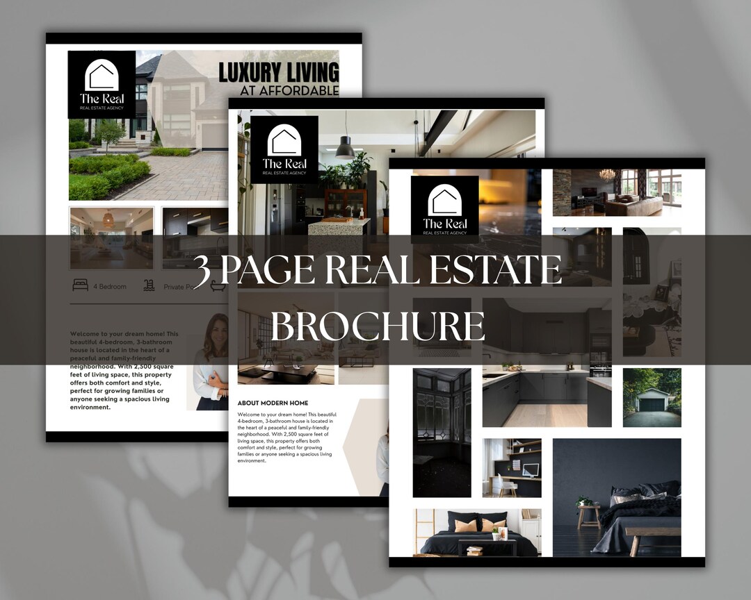 Luxury Real Estate Brochure Template: Modern Listing Flyer (canva ...