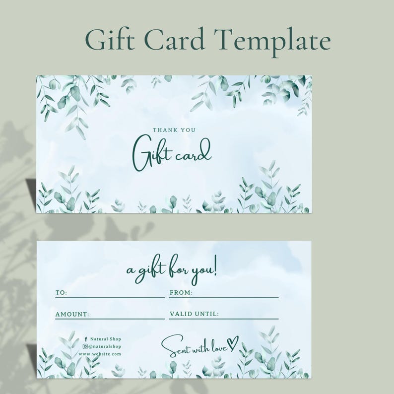 Thank You Card Gift Certificate Template Thank You Card Template ...