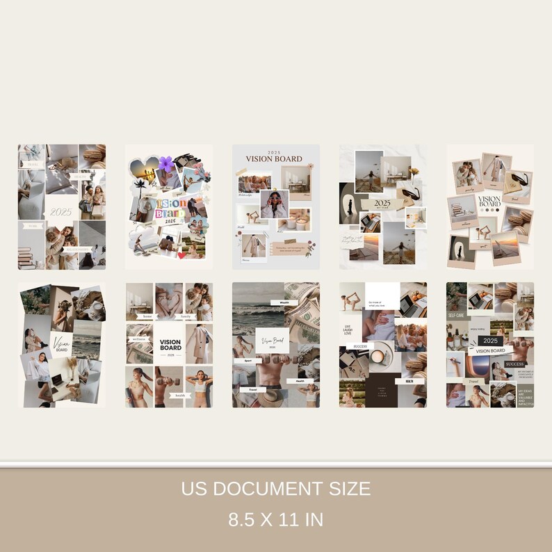 2026 Vision Board Template Canva Vision Board Template Website Vision ...