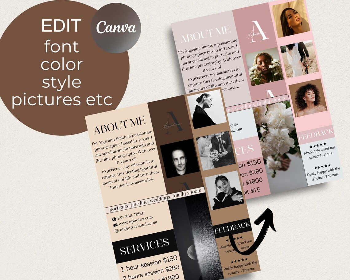 Media Kit Template Canva Rate Sheet Template Instagram Media Kit ...