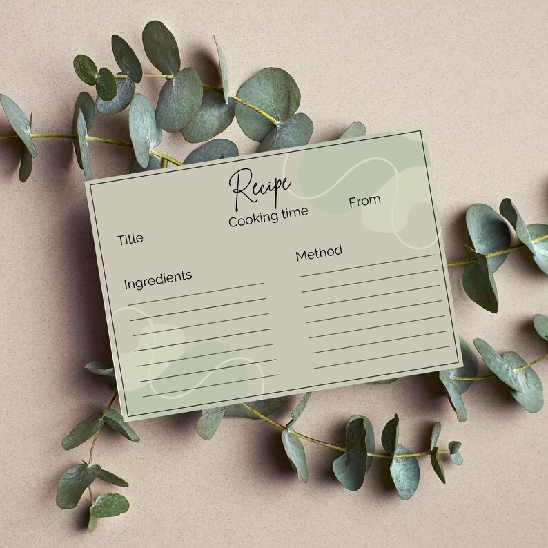 Printable Recipe Cards Blank Recipe Card Template Editable Recipe Card ...