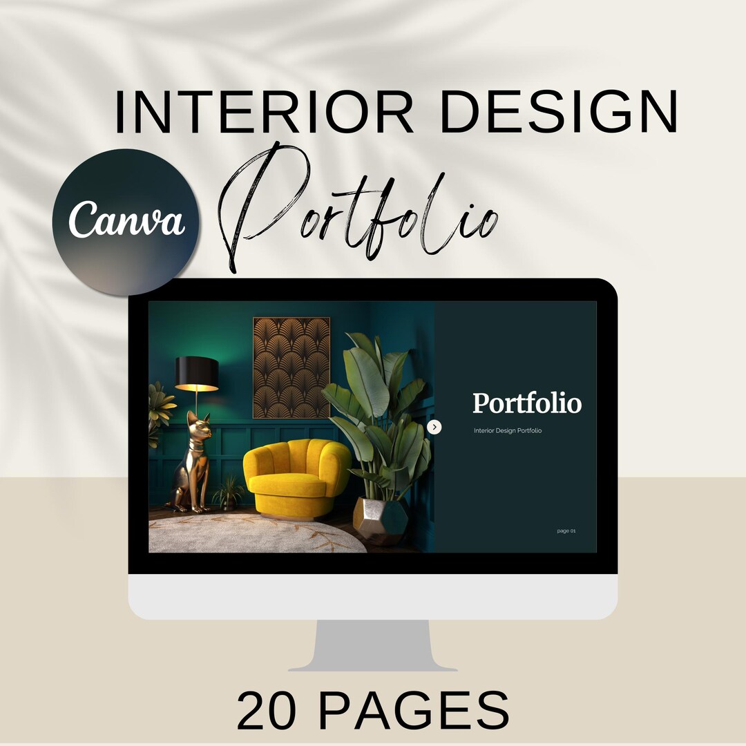 Elegant Art Deco Portfolio Template for Interior Design | Canva ...