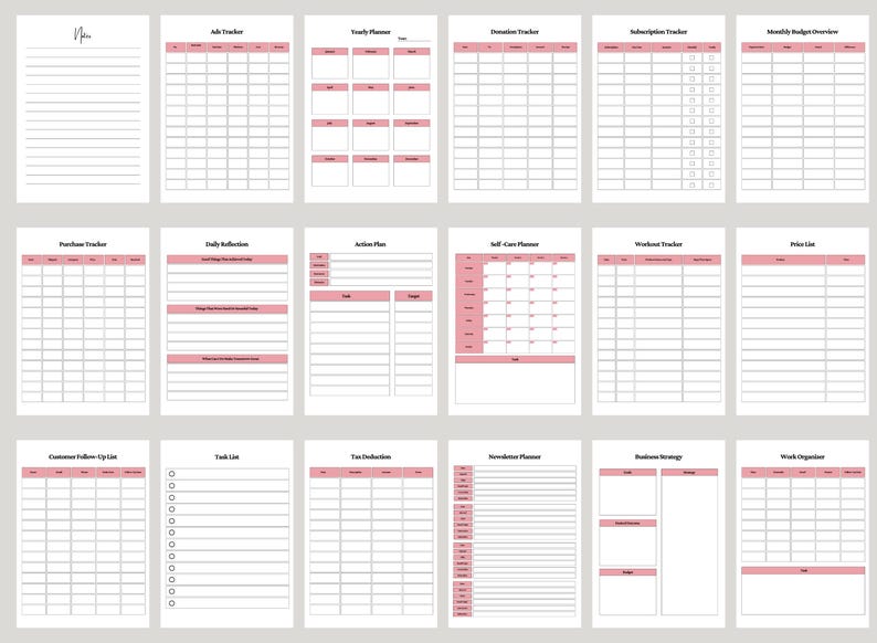 2026 Planner Soft Pink Digital Planner A4 Canva Editable Printable PDF ...