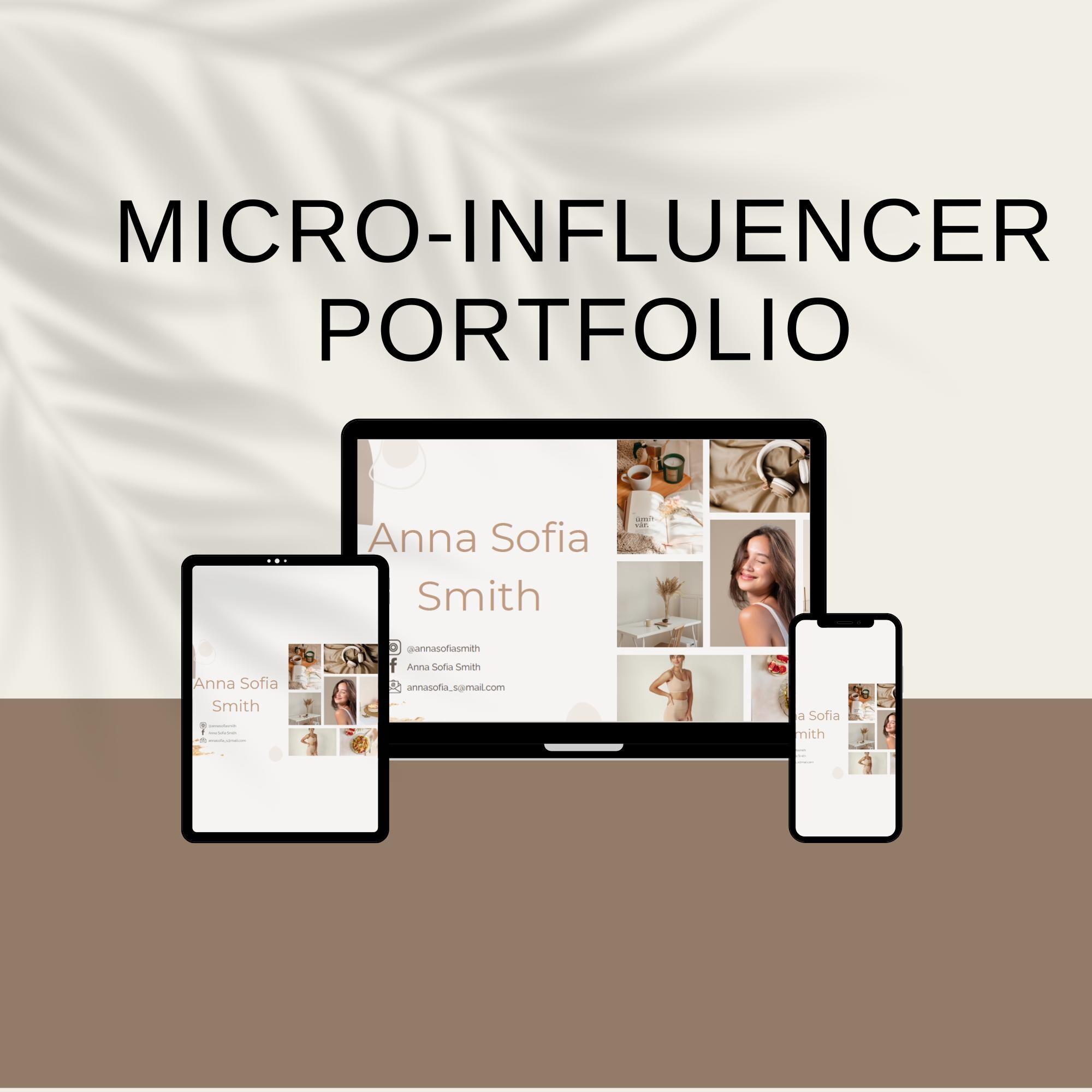 Portfolio Template Micro Influencer Media Kit Editable Template ...
