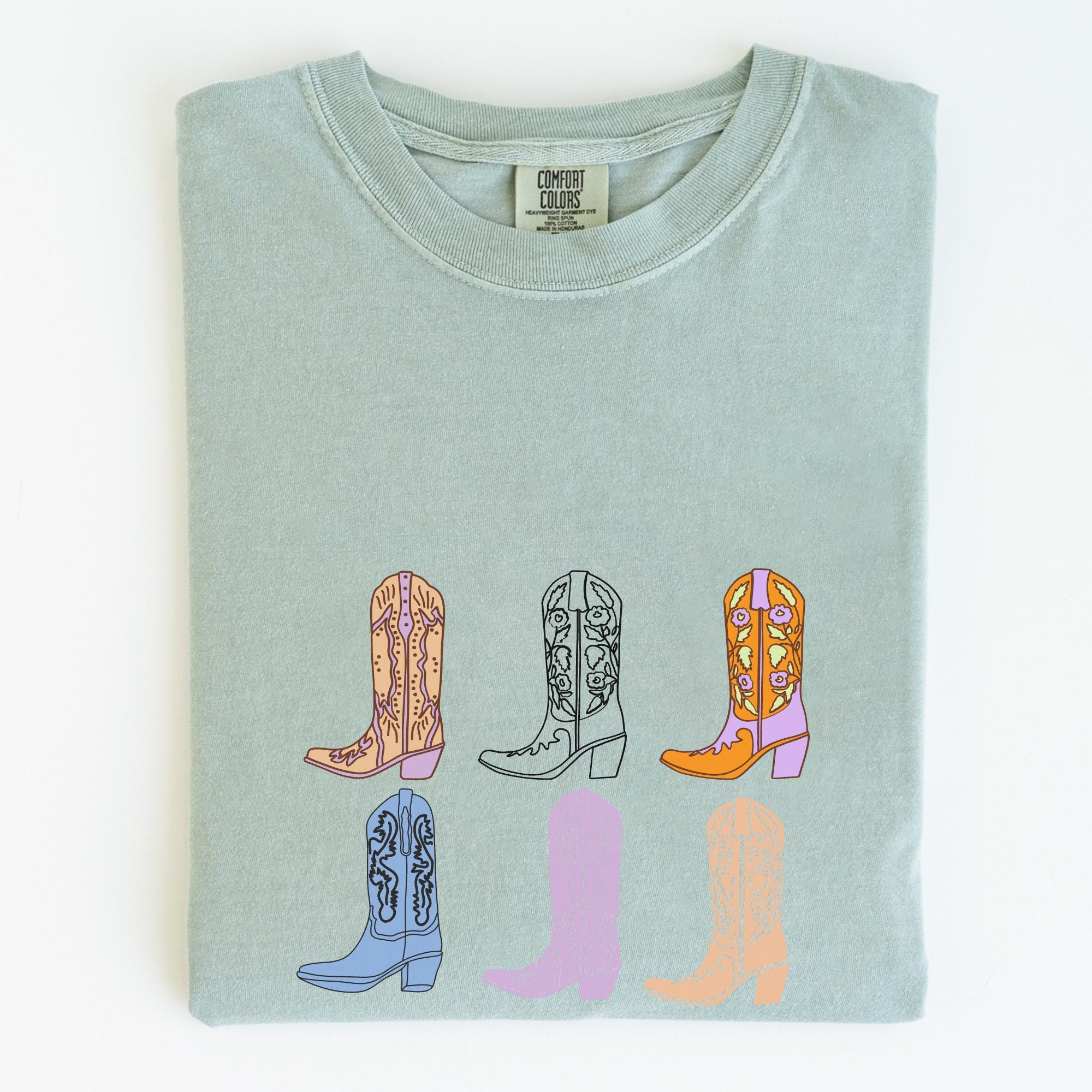 Comfort Colors Cowboy Boots T-shirt, Country Retro Tee - Etsy