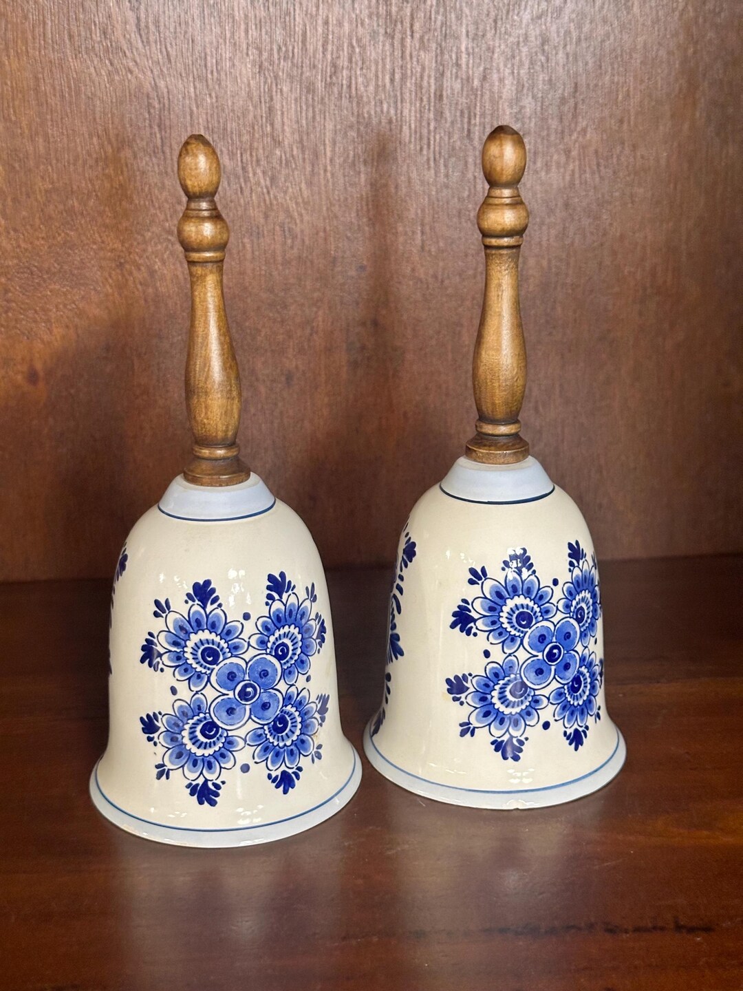 Blue Delft Handpainted Bells set of 2 - Etsy