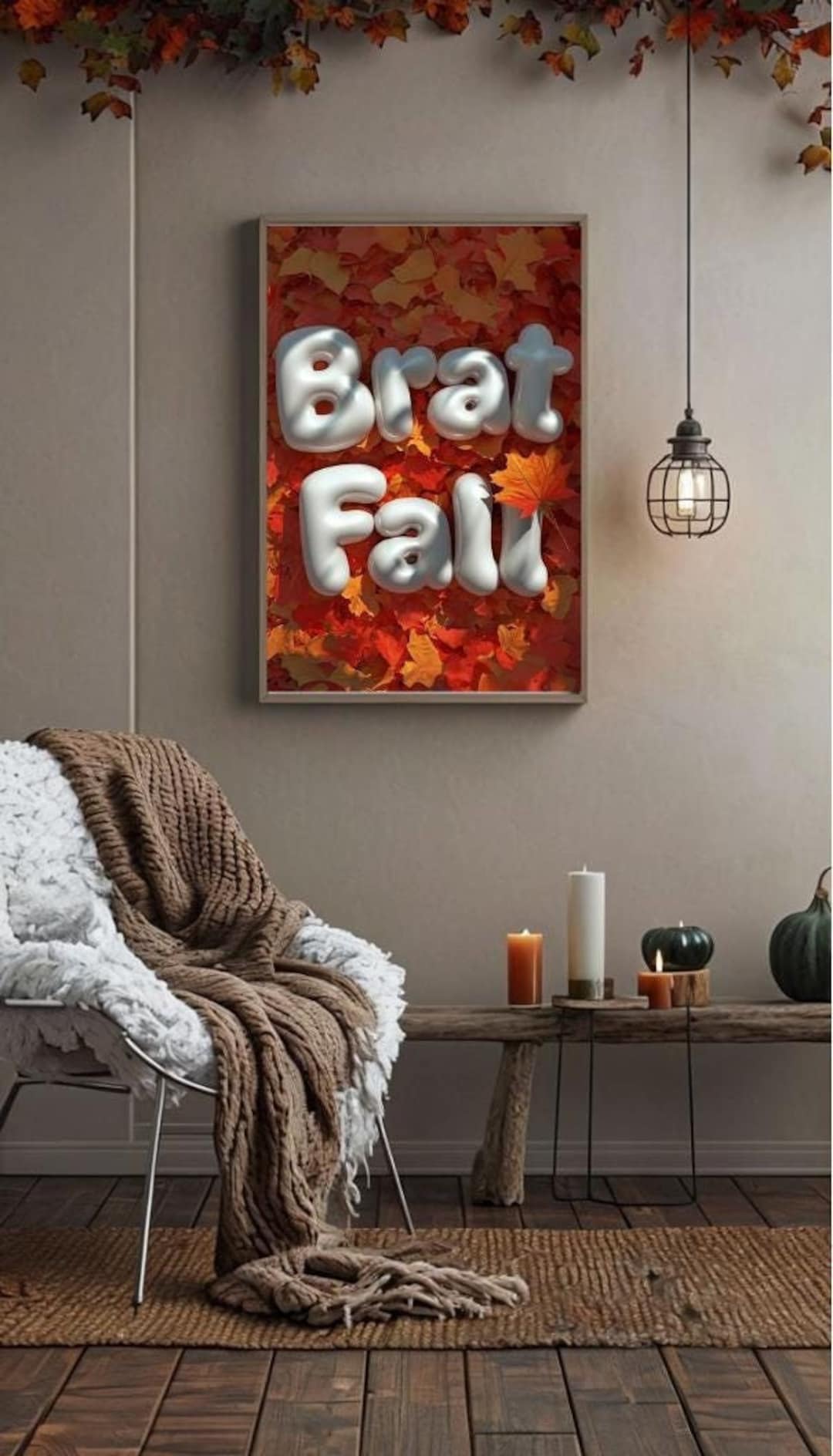 Brat Fall Digital Art Modern Fall Decor Cozy Poster Autumn Wall Art ...