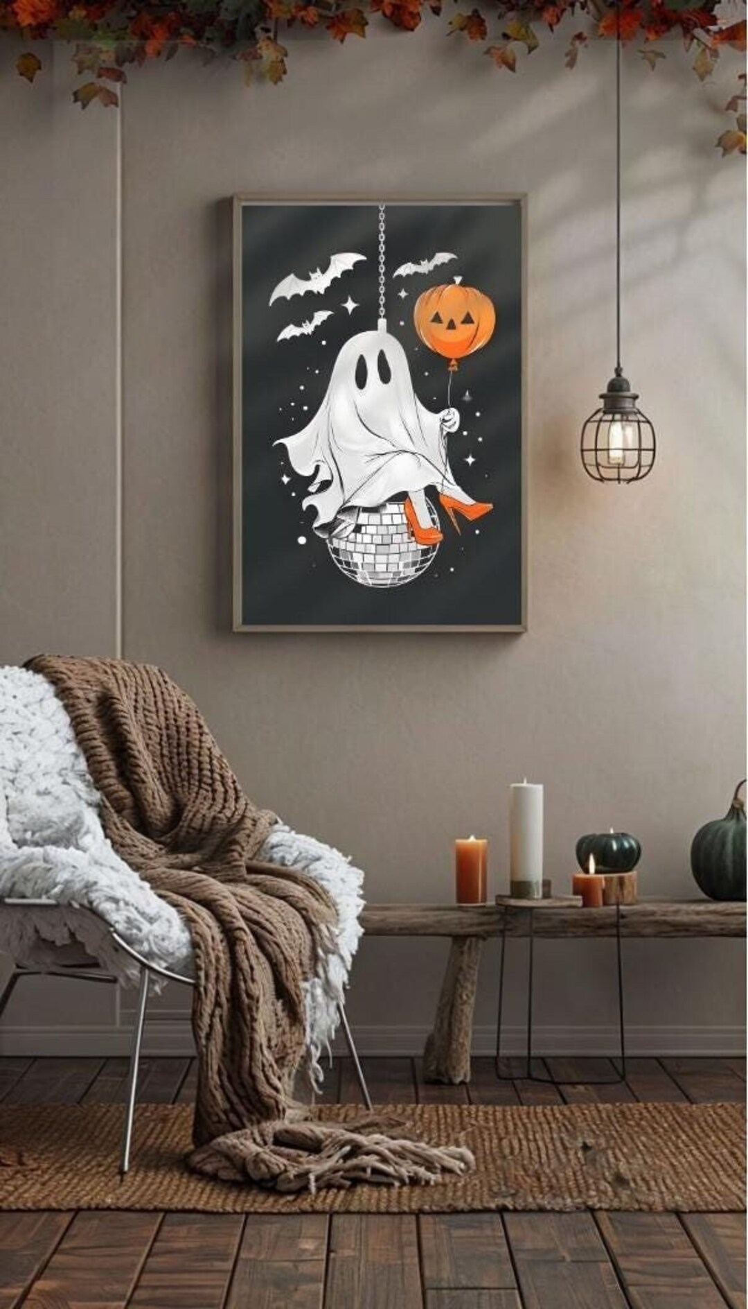 Disco Ghost Art Print: Trendy Halloween Home Decor (digital Download ...
