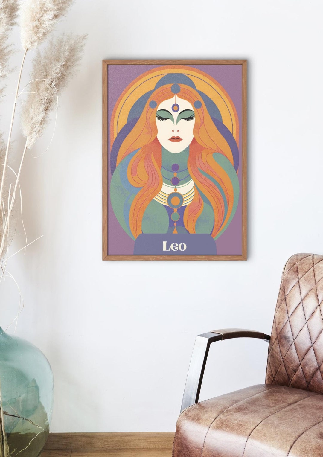 Art Nouveau Leo Witch | Zodiac Woman Digital Print | Mystical Astrology ...